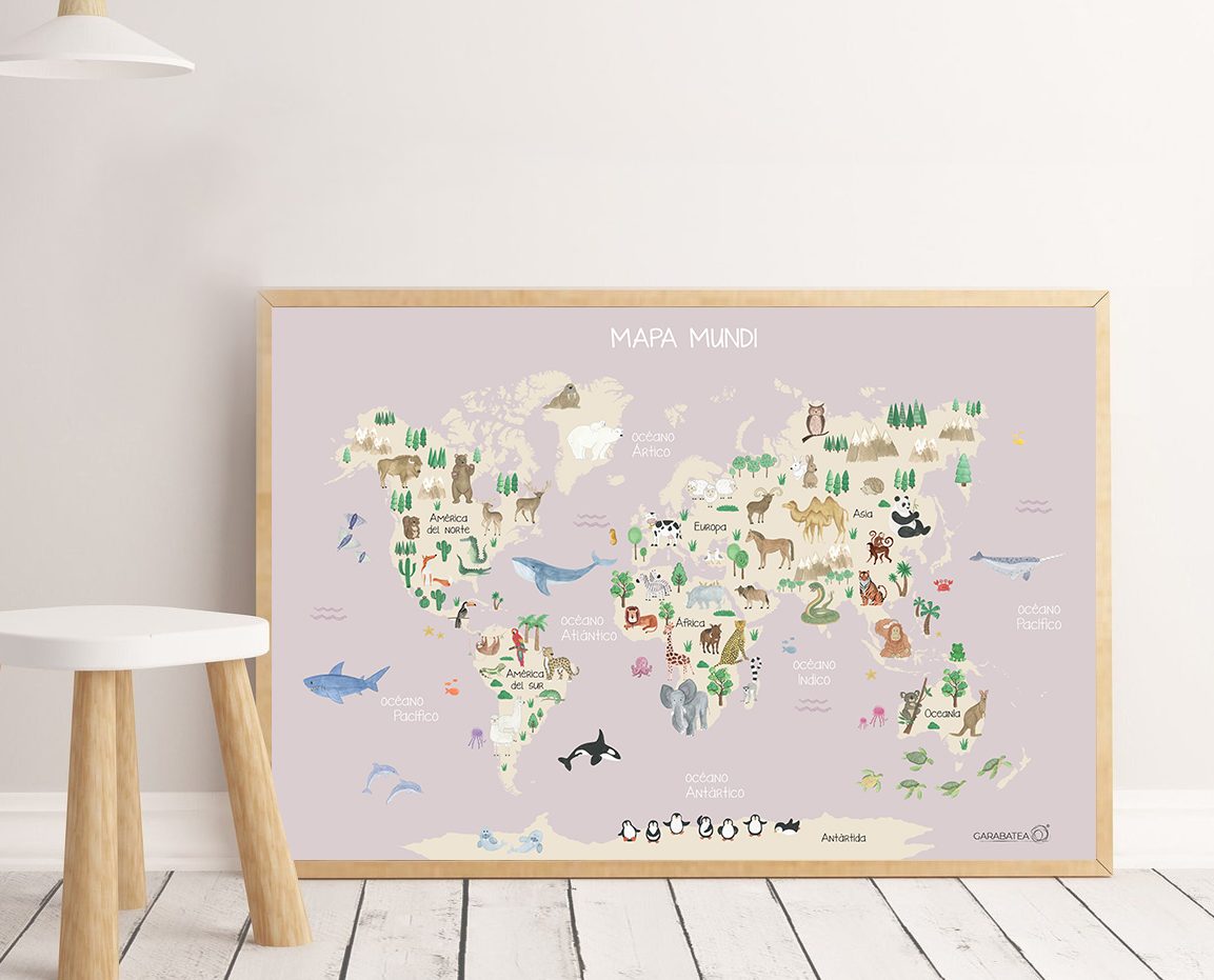 Mapa Mundi – rosa – Garabatea design